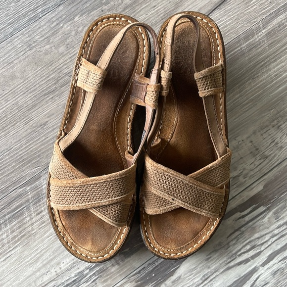 UGG | Shoes | Ugg Mayley 346 Beigetan Slingbacks Wedge Sandals Size 8 ...